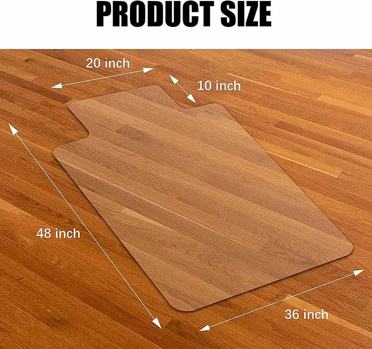 Hard Surface Floor Use 36”x48” Under Clear Desk Mat Custom Folding PVC ...